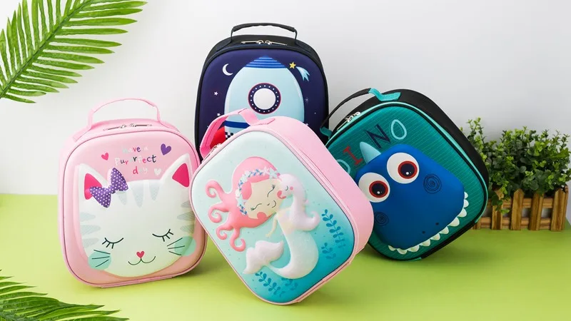 Reusable Fitness Lunch Box Bag For Kids 3d Emboss Cartoon Meal Food Boy ...