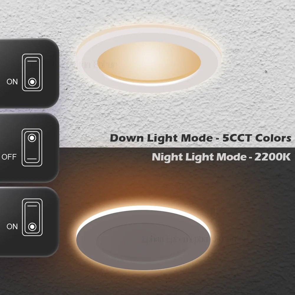 Intertek Slim Recessed LED Down Lights With Night Light - Modern ...