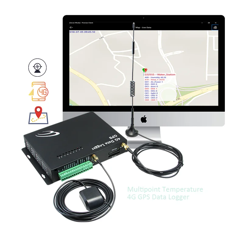 Smart Gps Tracker & Locator Multi-point Temperature 4g Gps Data Logger ...