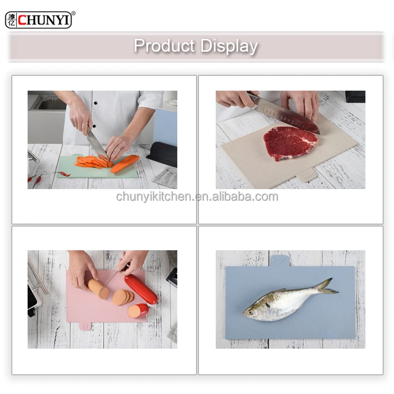 Custom Colored Pp Chopping Blocks With Tray Index 4-piece Plastic ...