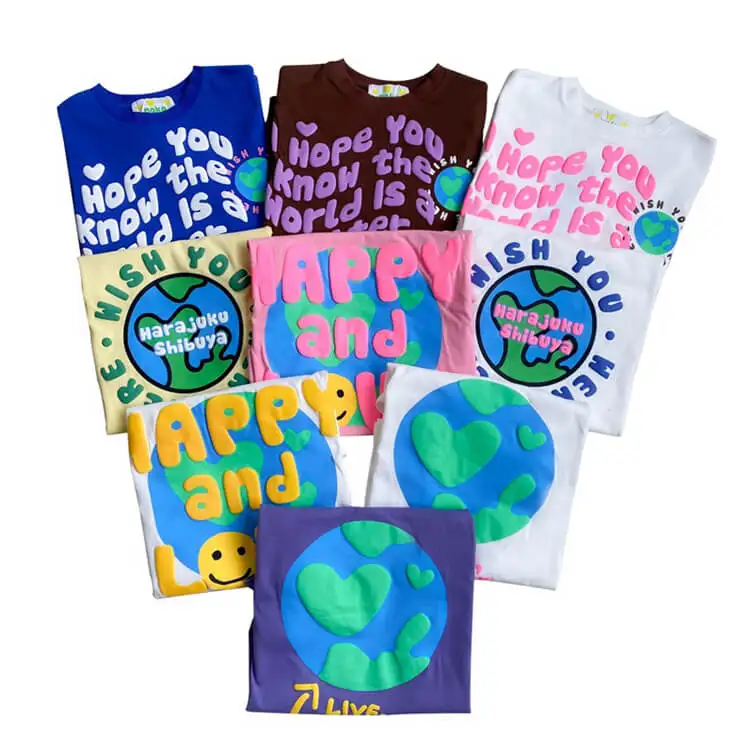 Puff Print T Shirt - 100% Cotton Unisex Fashion Brand