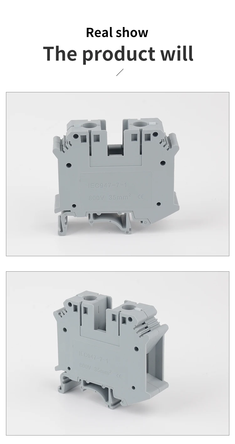 Din Rail Uk-35n Mounted Universal Screw Electrical Wire Terminals Block ...