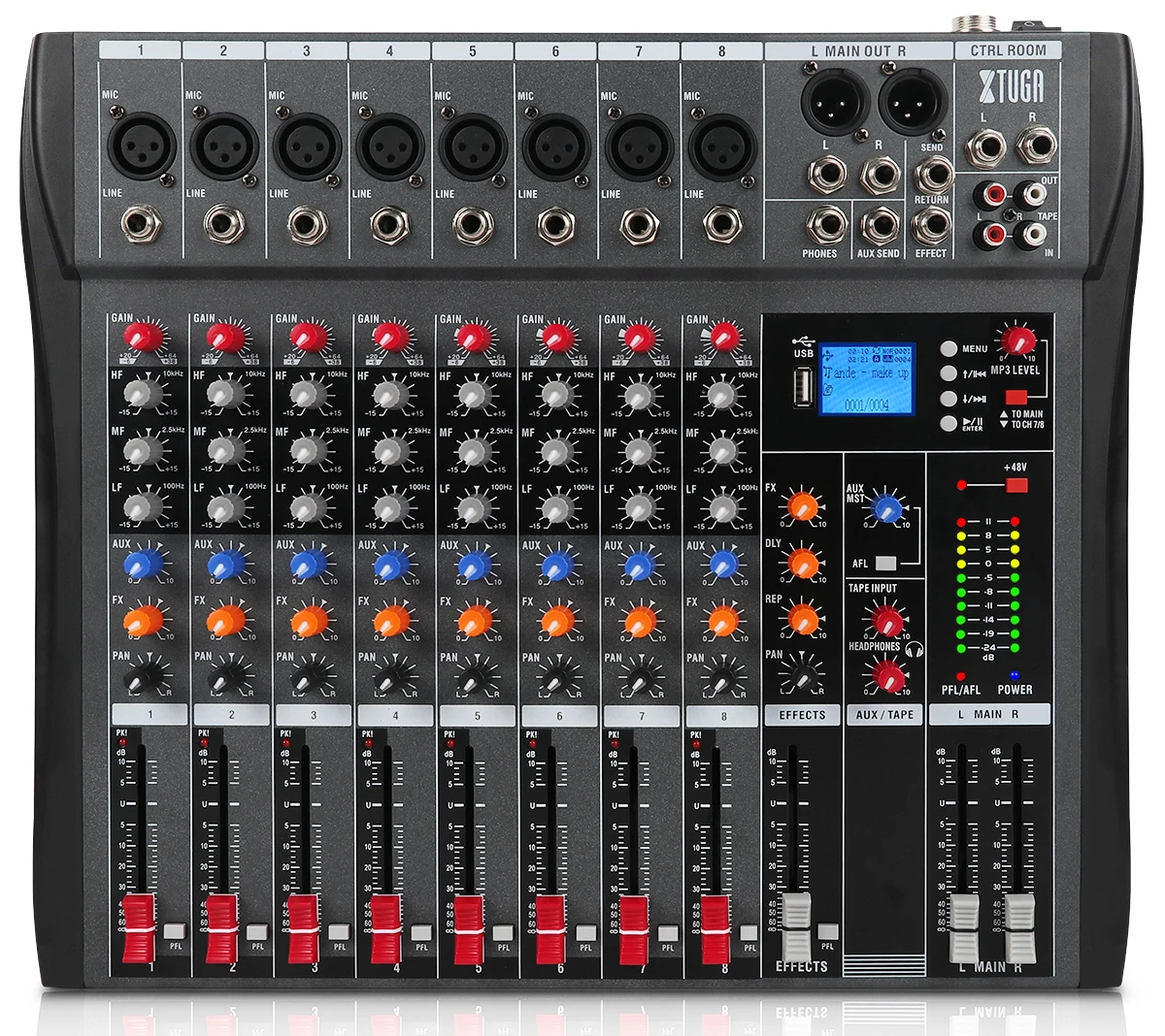 CT80X Professional 8-channel Audio DJ Mixer with Blueteeth Sound Mixer ...