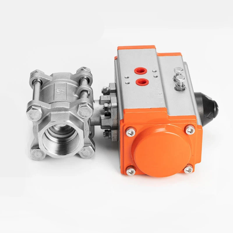 304 316 Stainless Steel Water Valve With Pneumatic Actuator Bsp Npt ...