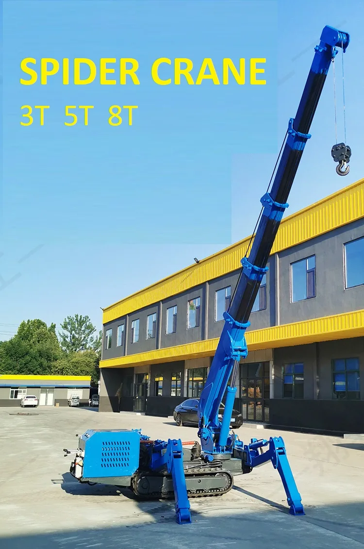 Mini Spider Crane Crawler Crane With Hydraulic Telescopic Outrigger Small Cranes For Narrow ...