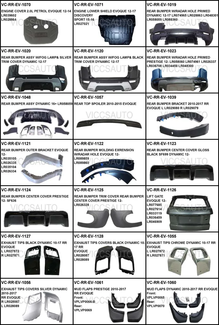 Oem Lr064619 Lr072260 适用于揽胜 Evoque 2012-2017 汽车前保险杠 W/o (前摄像头)) W (头灯洗衣 ...
