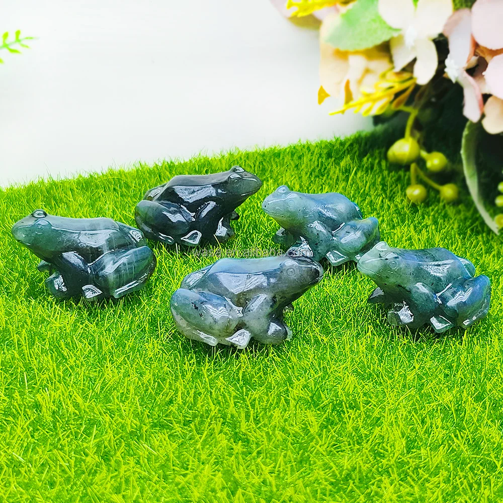 Wholesale Crystal Crafts Natural Healing Stones Labradorite Frog Animal ...
