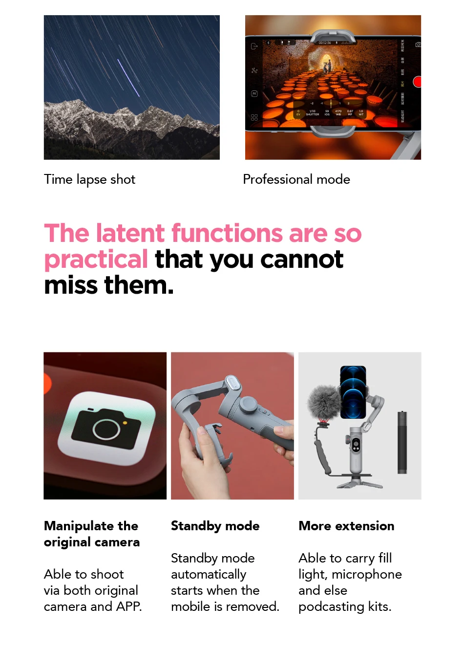 Smart X Pro 3-Axis Gimbal Stabilizer - Stable Action Videos