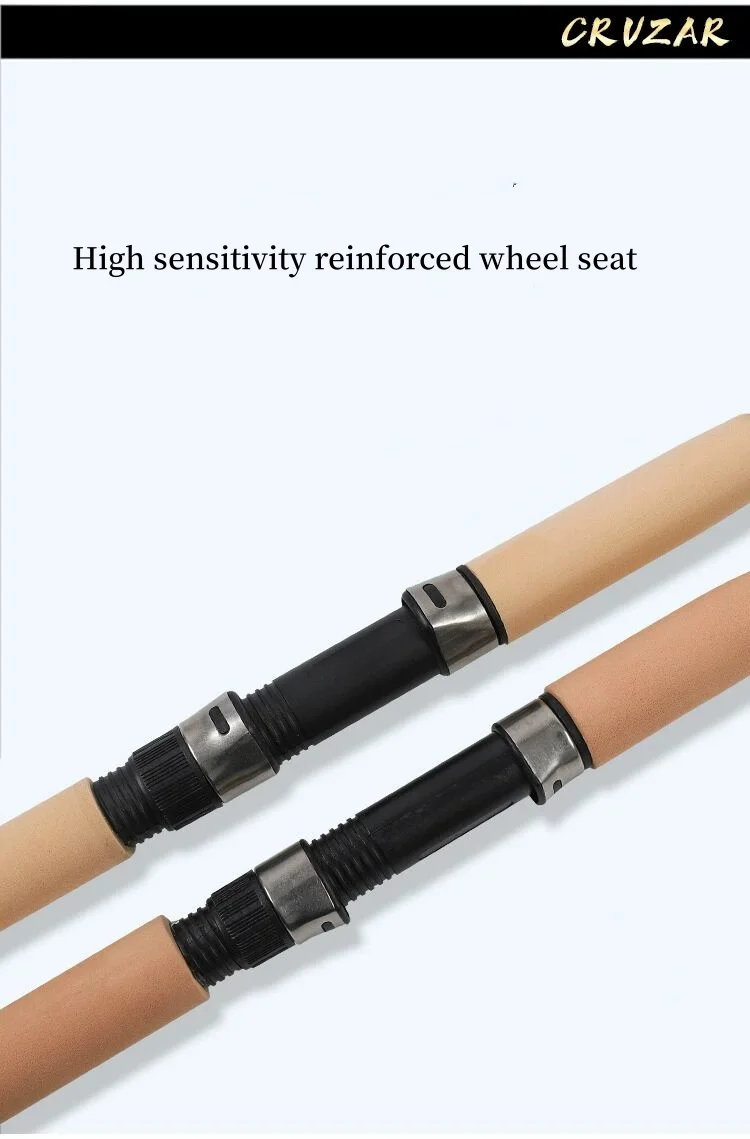 2 Sections Inshore Fishing Spinning Rod Light Weight Fiberglass Casting ...