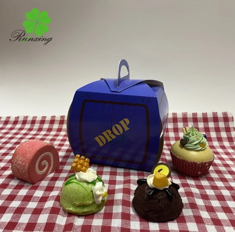 Paepr Box for Sliced Cake with Handle Mousse Cake Packaging Box Bakery ...