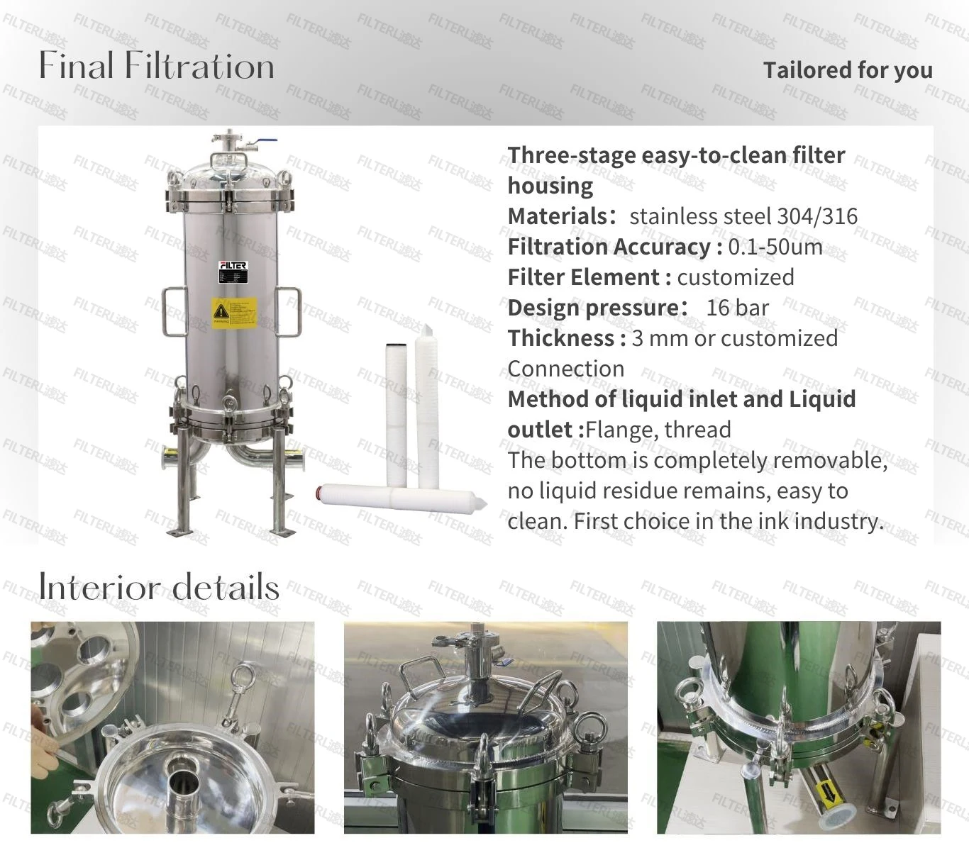 Paint Ink Industry Filtration Stainless Steel Fully Automatic Internal ...