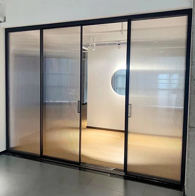 White Soundproof Pocket Doors Sensor Frameless Aluminum Interior ...