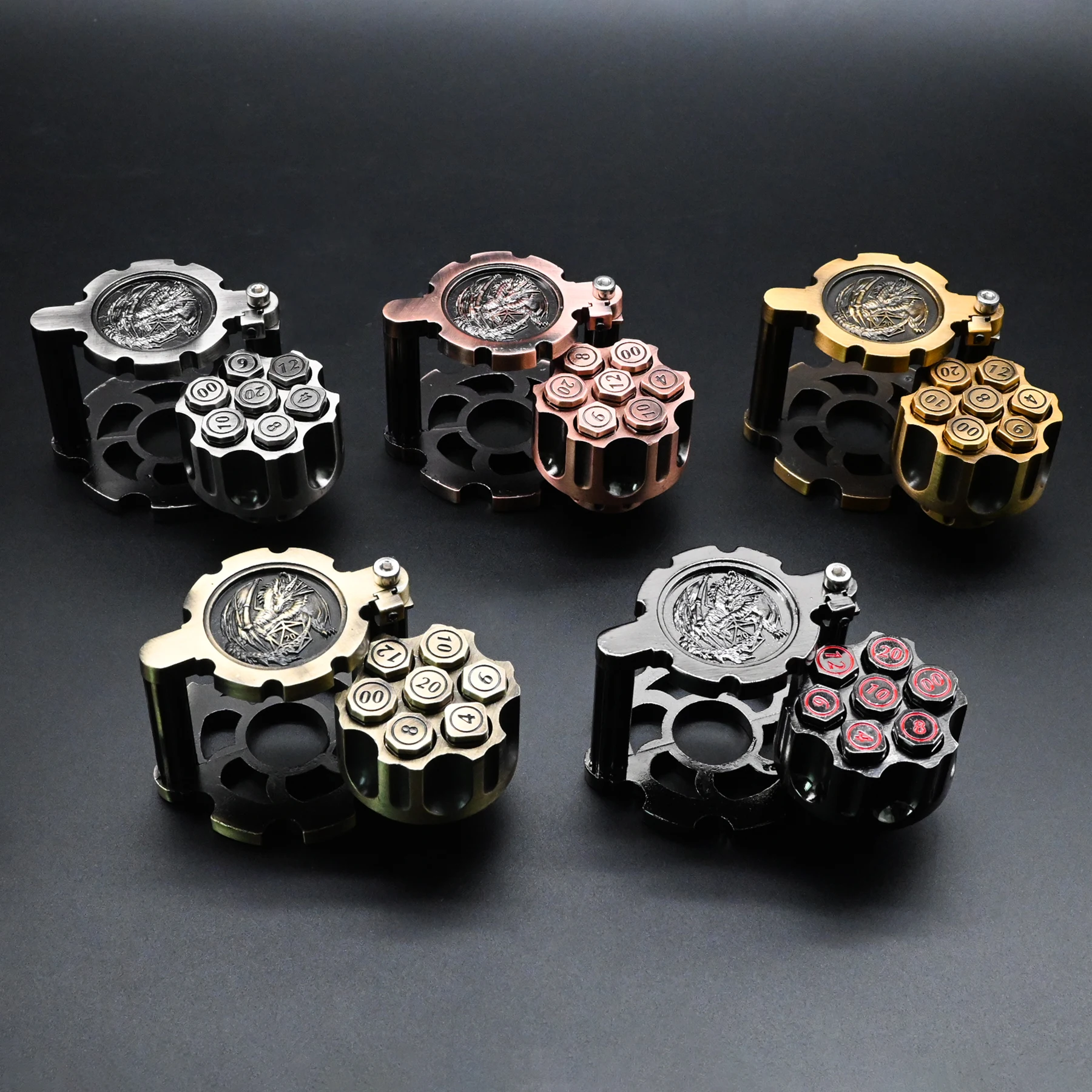 Cyberpunk Spinning Revolver Metal Bullet Dice Set for DND & Sci-Fi ...