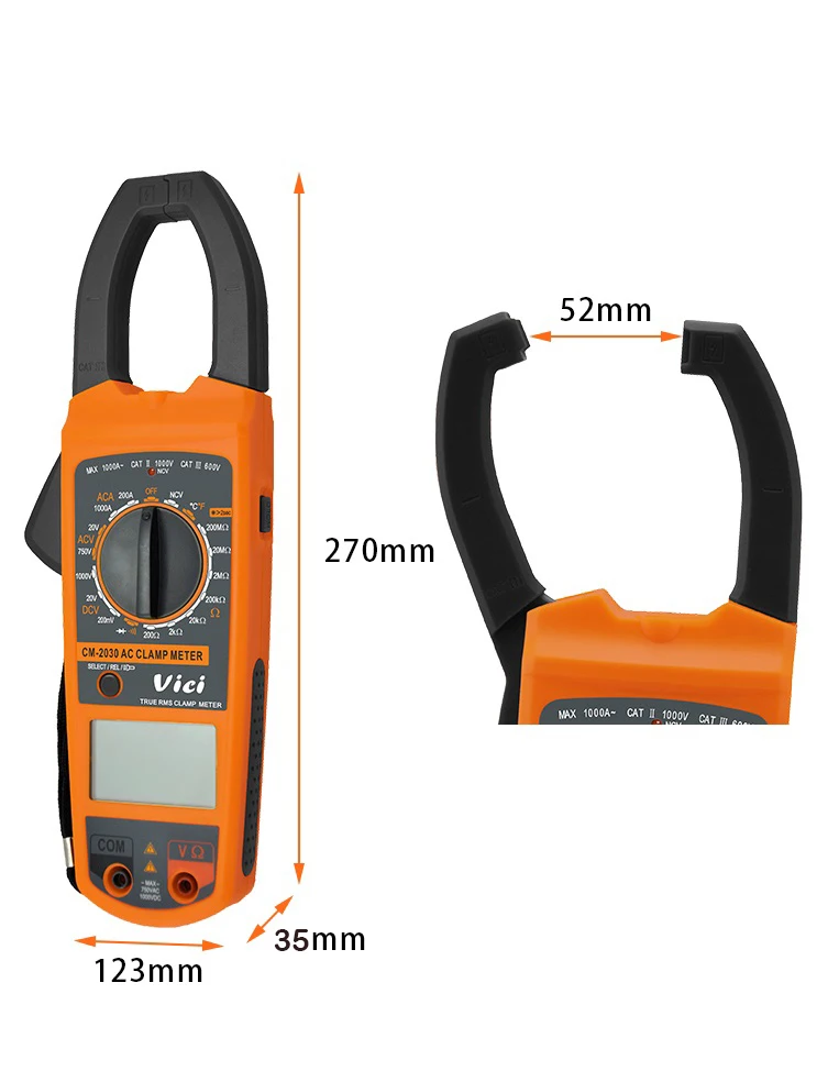 Cm-2030 Ac 1000a Digital Electronic Power Clamp Meter China Supplier ...