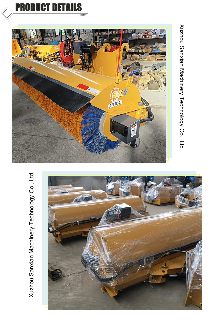 Hydraulic Motror Machine Brush Broom Sidewalk Snow Sweeper Snow ...