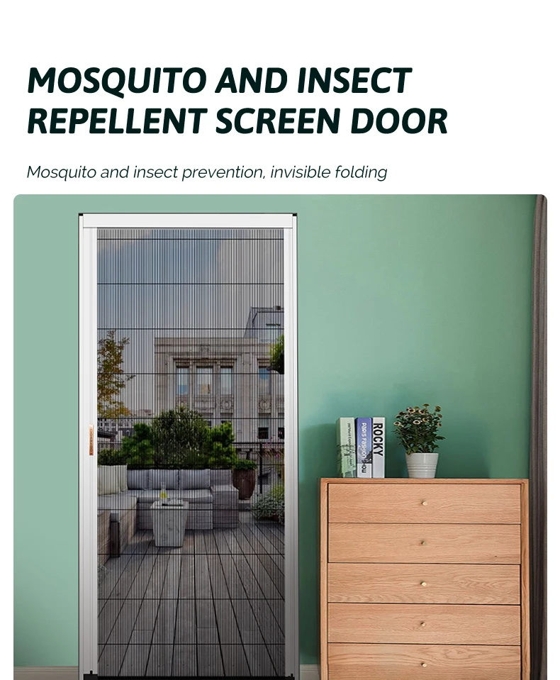 Insect Screens Retractable Sliding Mesh Door Diy Pleated Mesh Folding ...