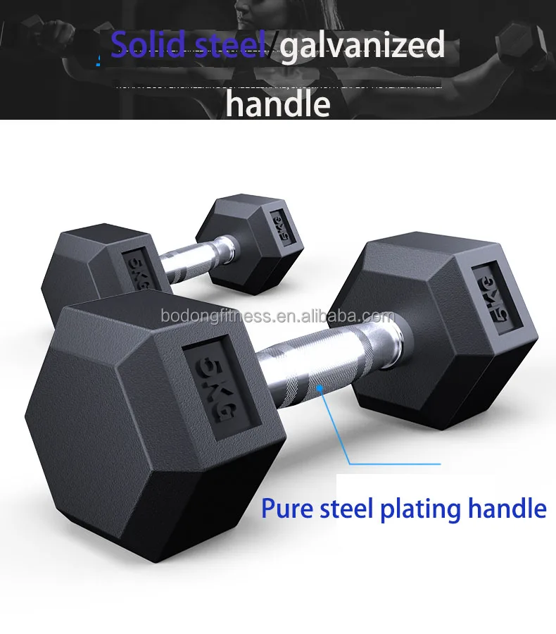Rubber Coated Hex Dumbbells Hexagonal Dumbbell Cast Iron Lbs Kgs ...