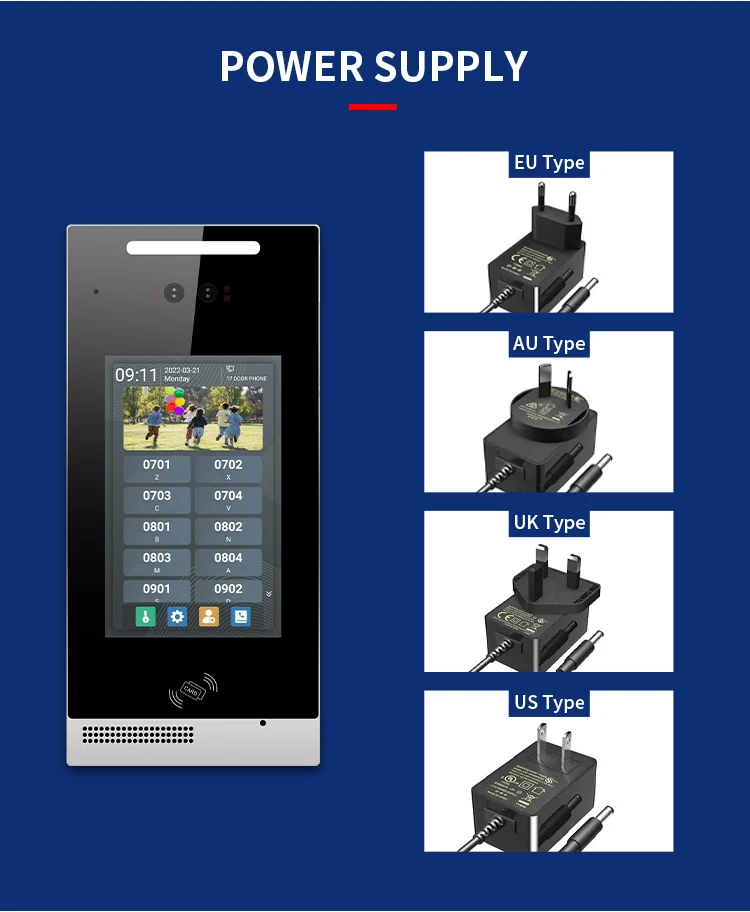 8 Unit Apartment Intercom System with Tuya Ring Door Bell