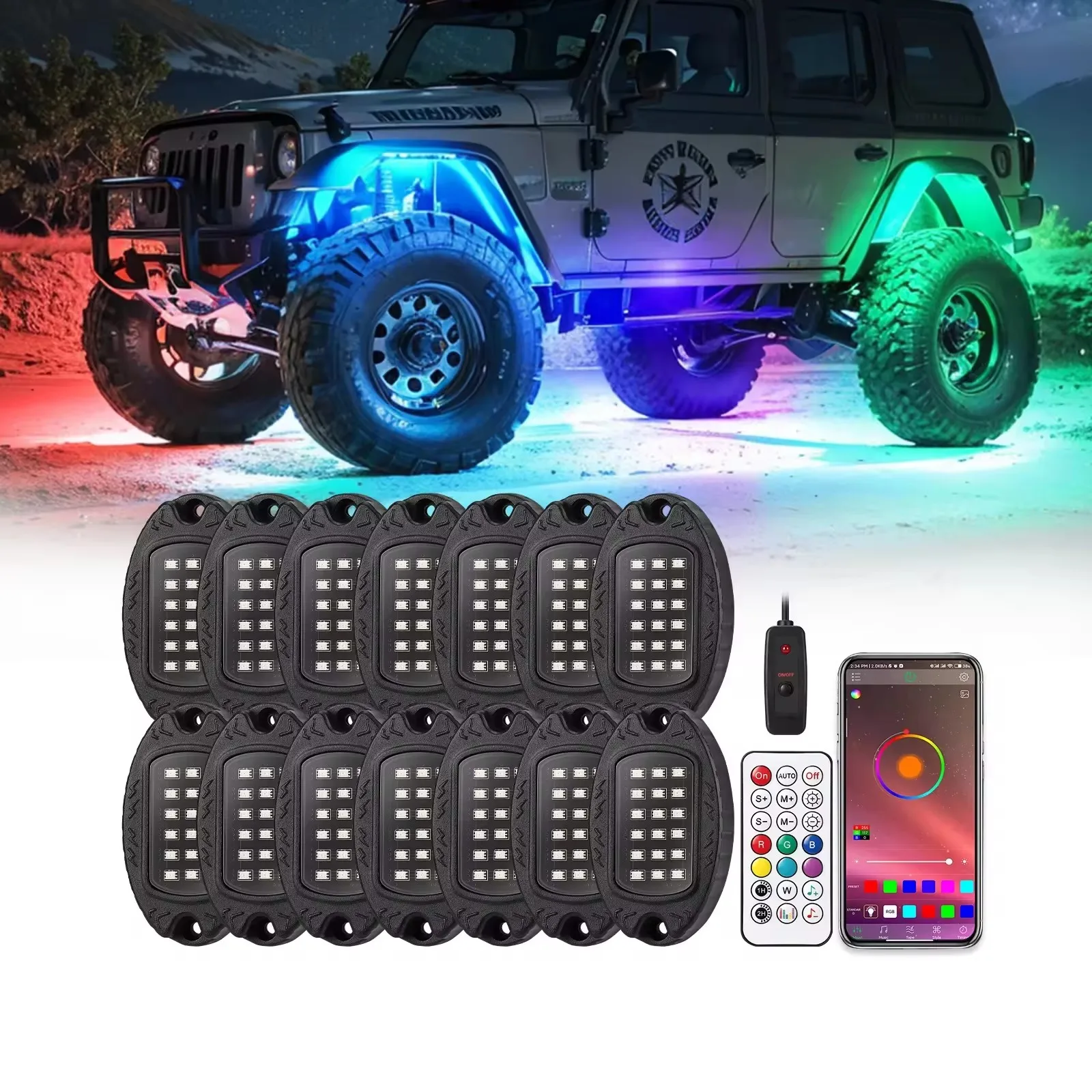 Wireless RGB warning light flash position LED strobe light for ...