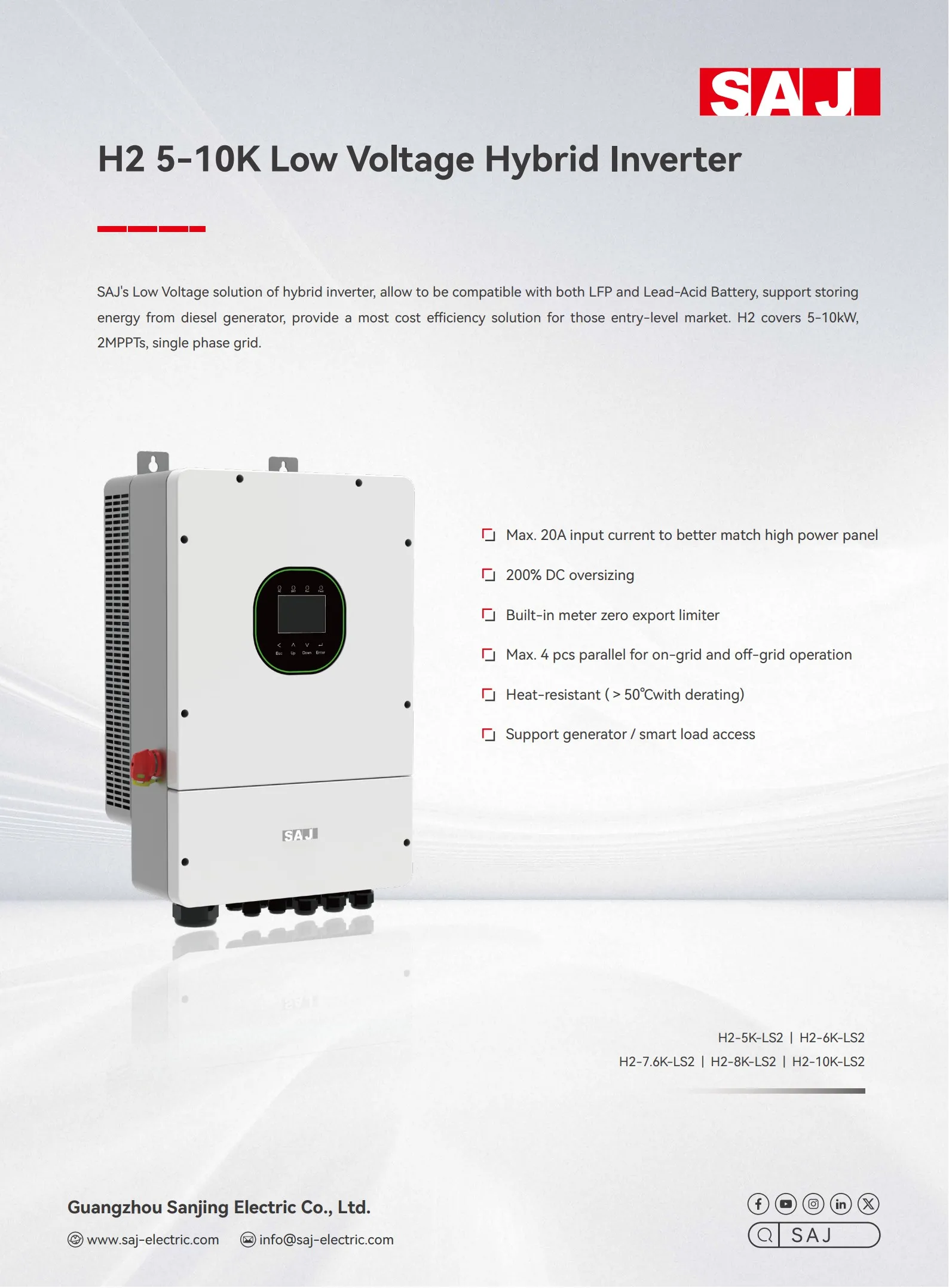 15kW SAJ Hybrid Inverter IP65 Three Phase Battery System for Smart PV ...