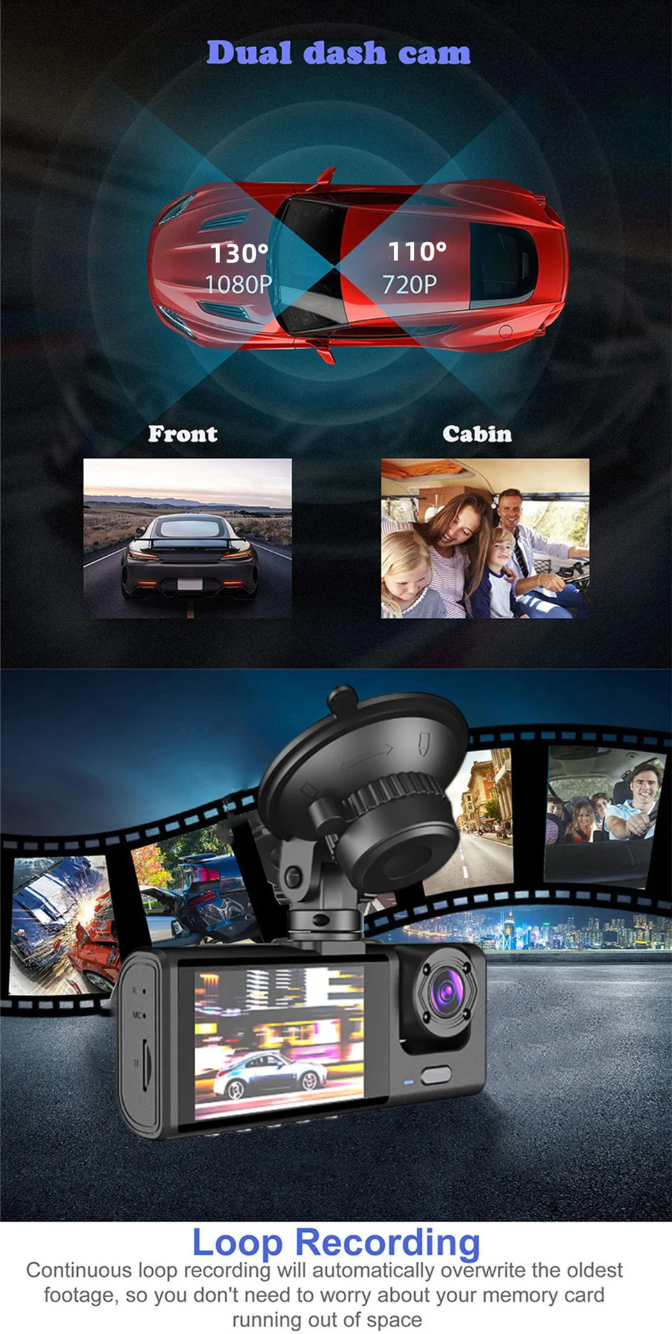 Wholesale HD 1080P Car DVR Dash Cam with Night Vision