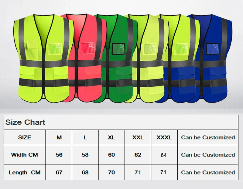 High Visibility Reflective Safety Vest for Road & Workplace