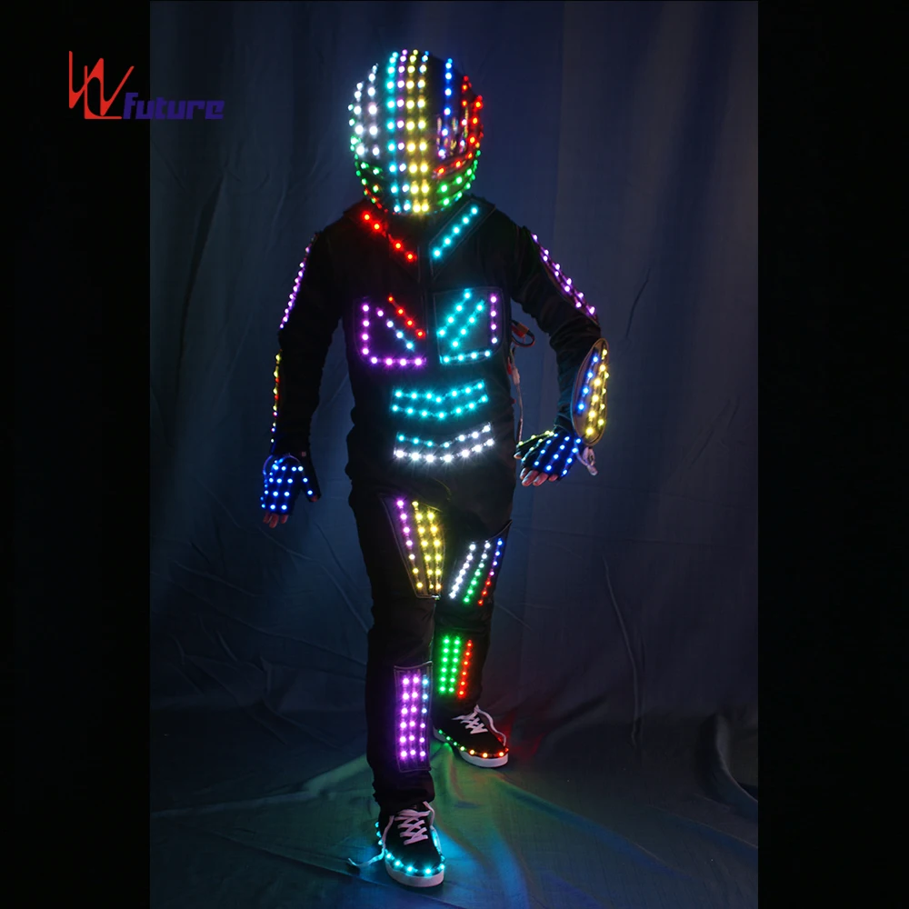 Programmed LED Robot Costumes with Helmet - Halloween Fun