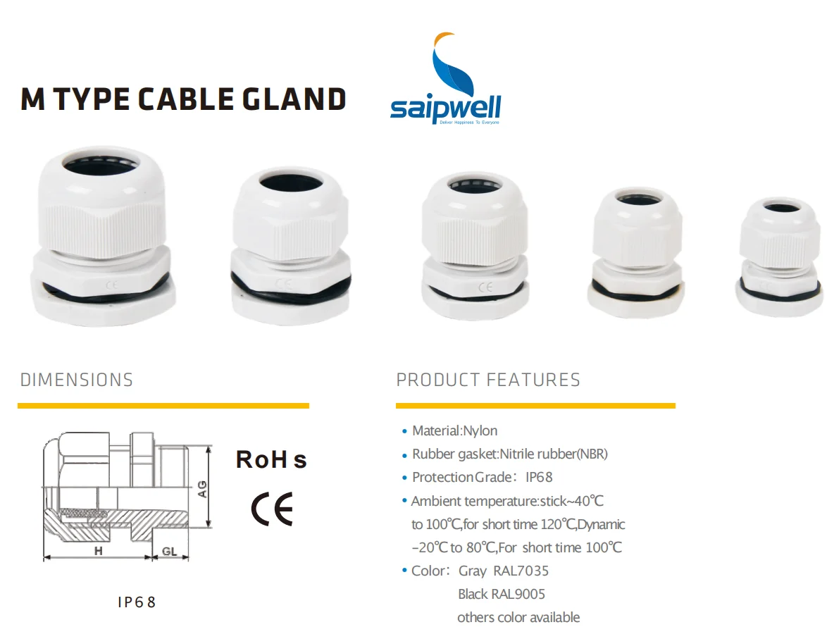 SAIPWELL Cable Glands - Durable Brass Solutions for IP68