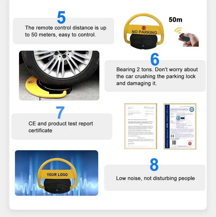 Wireless Solar Parking Space Lock Barrier No Parking Device Remote ...