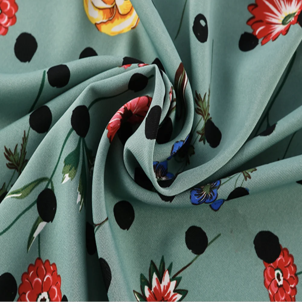 95% Polyester 5% Spandex Dty Brush Printed Knitted Fabric For Women ...