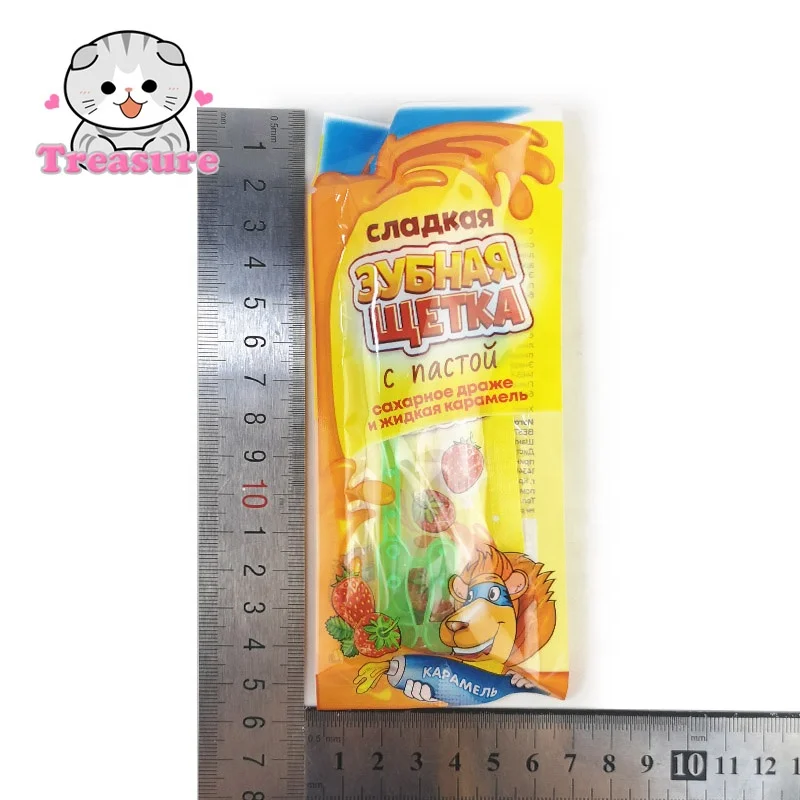 Toothbrush Hard Candy With Toothpaste Fruit Jam Liquid Candy - Buy ...