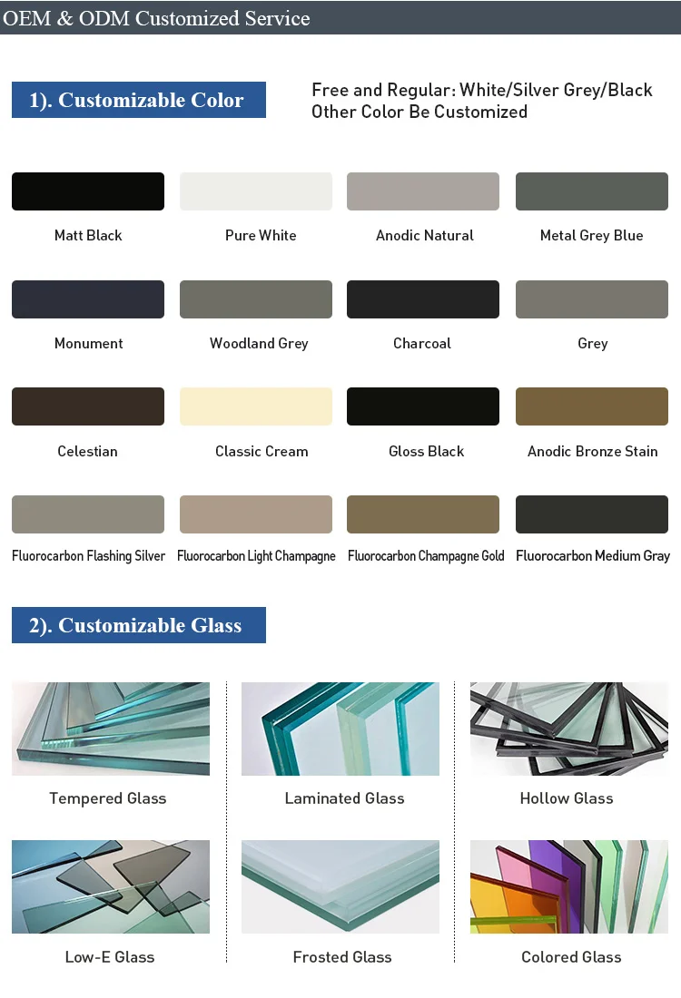 Custom Made Aluminium Window Modern Aluminum Frame Double Glazed Glass ...