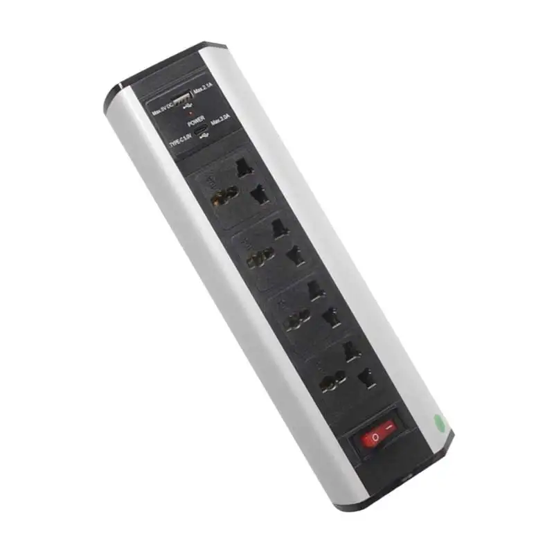 Oswell Desktop Mountable Pdu 4 X Universal Sockets 1*usb Type-a & 1*usb ...