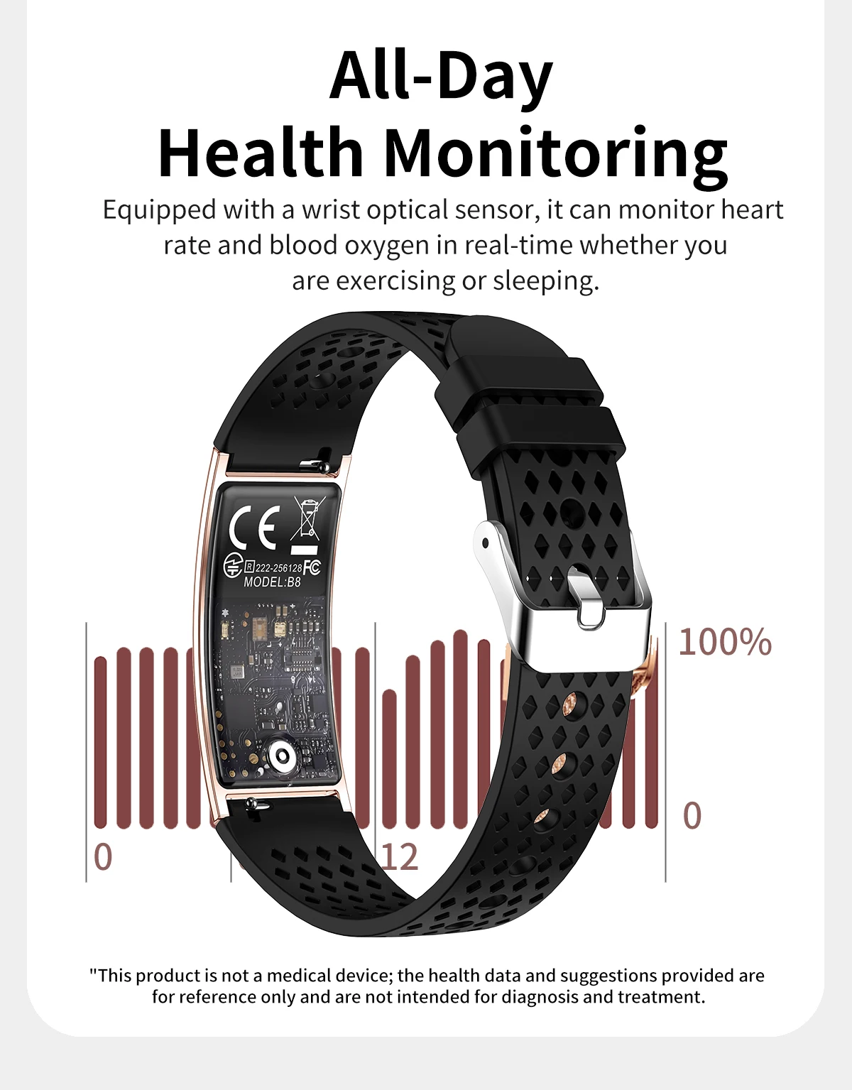 2026 Newly B8 Released Android Smart Bracelet Health Fitness Sleep ...