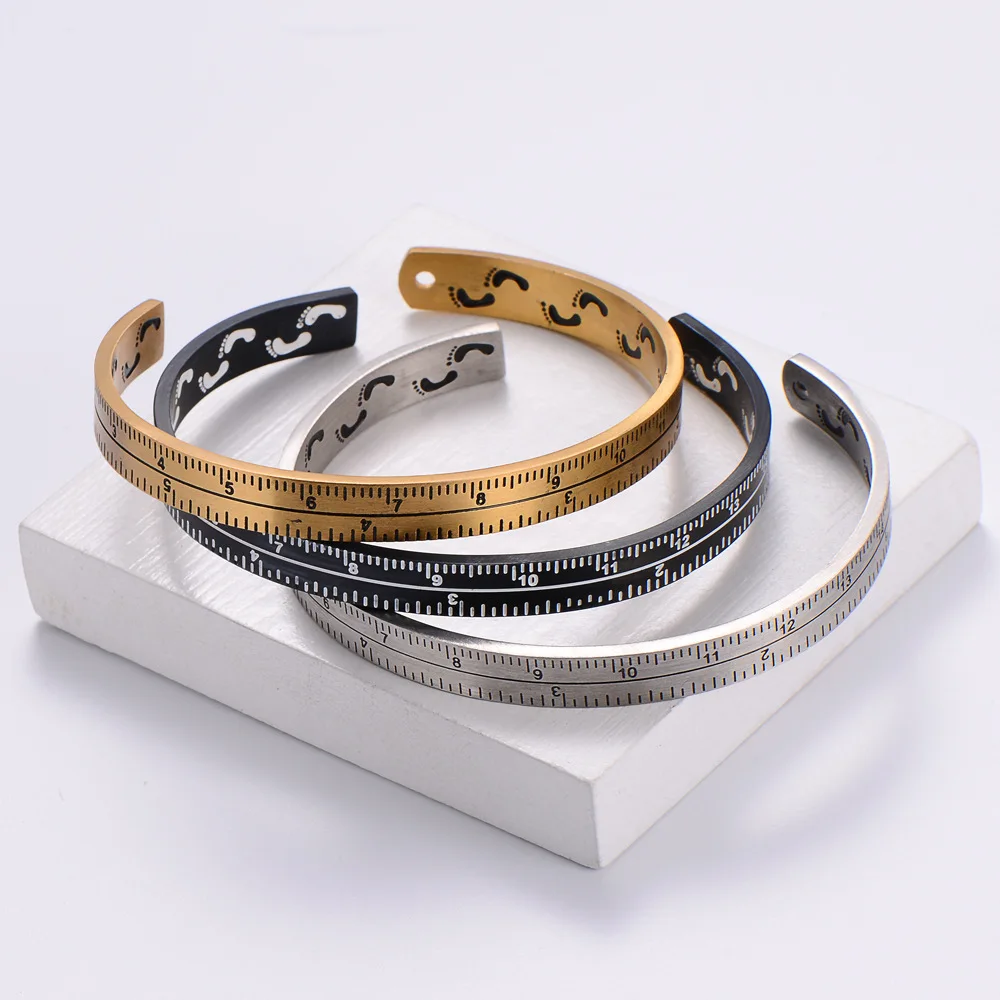 Classic Wide-Face Scale Open End Bangles - Stainless Steel