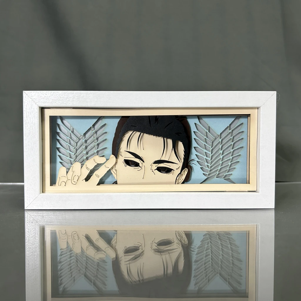 Attack On Titan Anime Light Box Mdf Wood Frame Laser Paper Cut Shadow ...