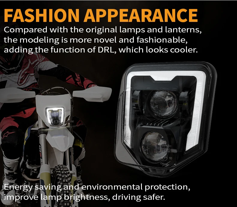 Emark Supermoto LED Headlight for 2017+ Husqvarnas Parts FE 250 350 450 501 TE 250i 300i Dirt ...