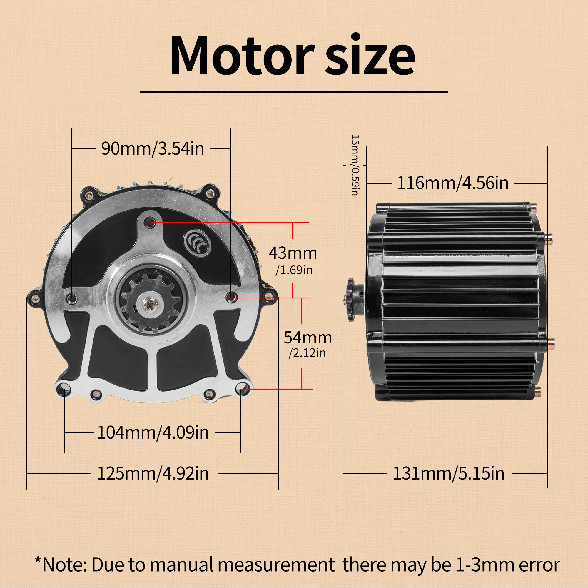 Kunray 60V/72V 3000W Brushless Motor for Electric Go-karts