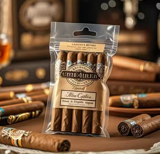 Custom Eco-friendly Logo Printing Cigar Wrap Slider Zip Lock Tobacco ...