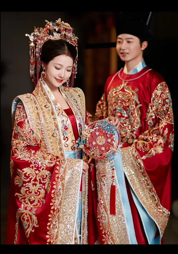 Wholesale Chinese Hanfu Dress Couple Set - Traditional Wedding Outfits ...