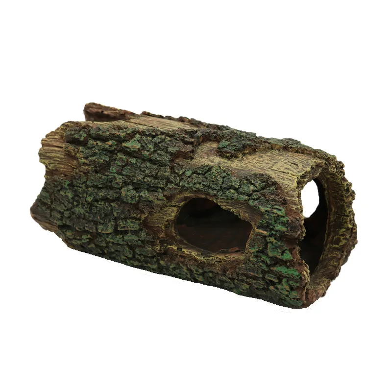 Log Resin Hollow Tree Trunk Ornament Betta Fish Tanks Accessories ...