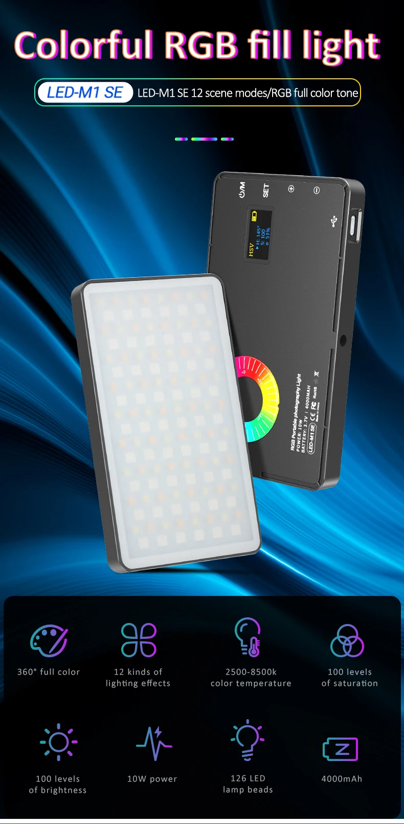 MAMEN RGB Camera LED Lighting - Perfect for Video & Photos