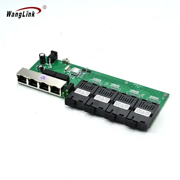 Wanglink Ethernet Fiber Switch 4f4e 10/100m 4fiber With 4rj45 Single ...