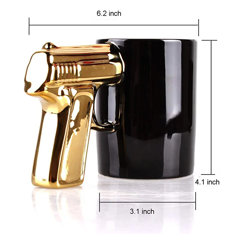 Custom Unique 3D Ceramic Pistol Cup - Creative & Sustainable