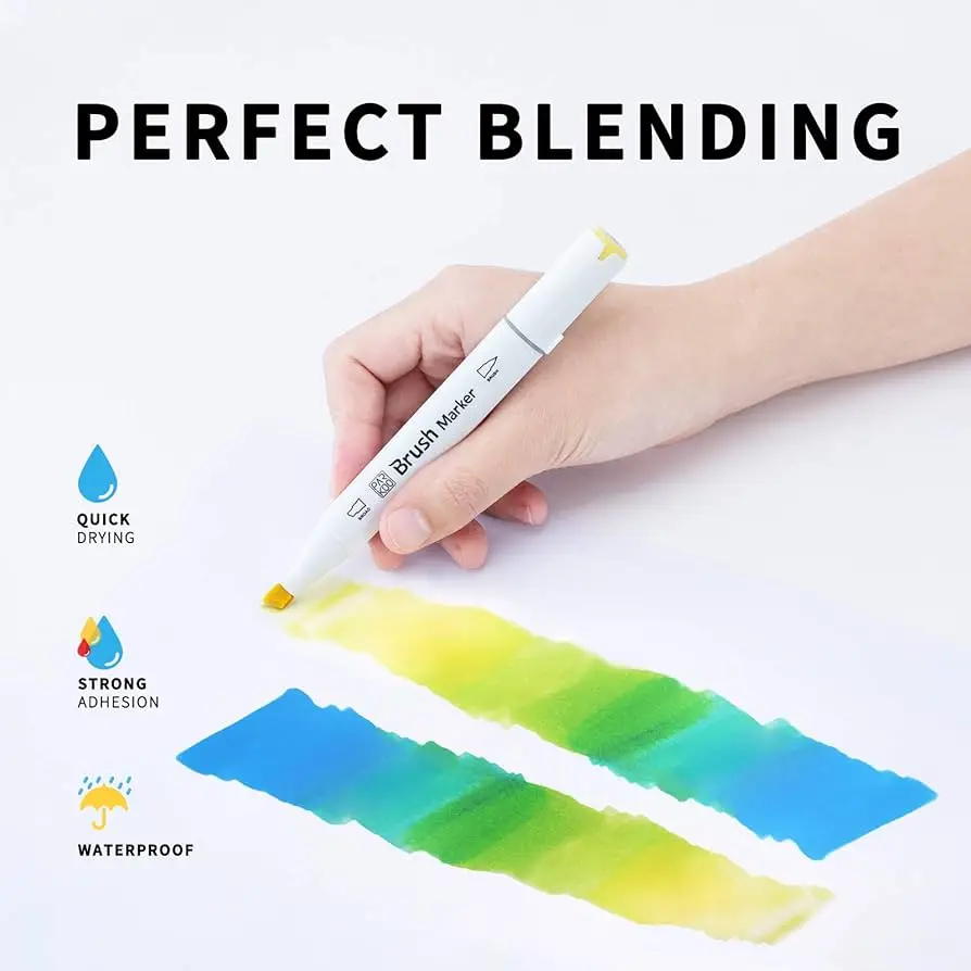 262pcs Portable Acrylic Marker Pen Set - Dual Tip Alcohol Art Markers ...