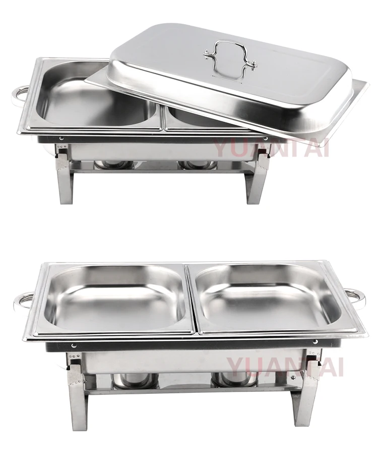 Chafing Dish Stainless Steel Folding Chafer Full Size Rectangular ...