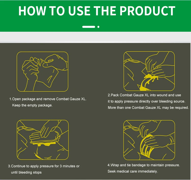 Athrive Medical Tactical Emergency First Aid Trauma Compress Z-folded ...