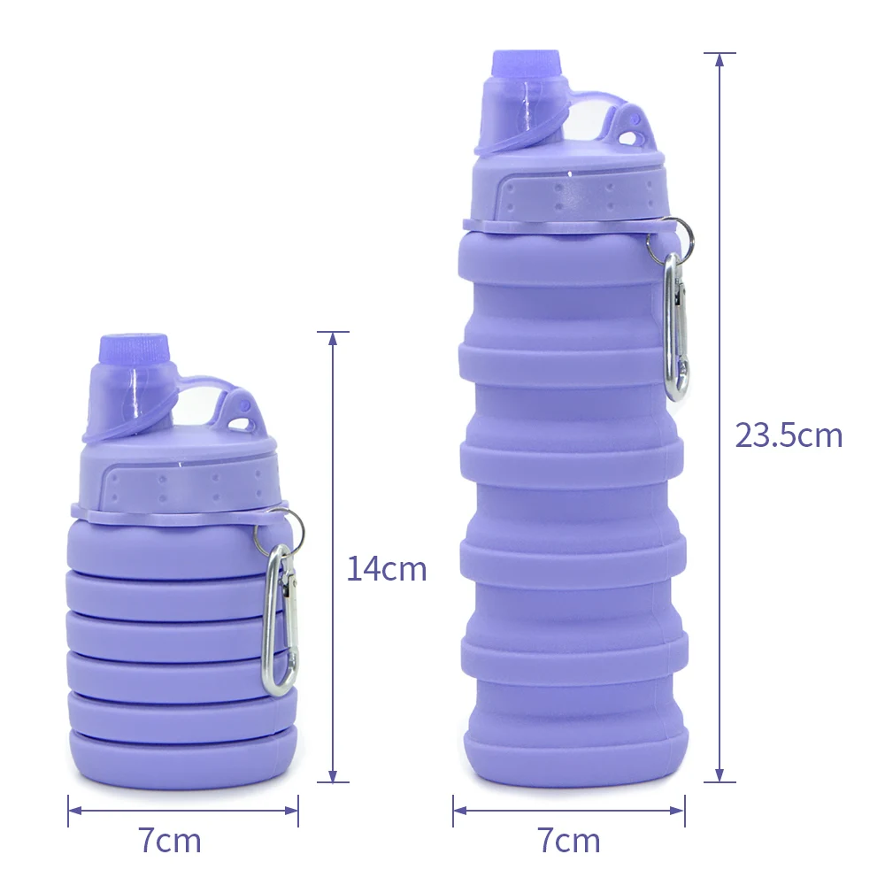 500ML BPA Free Silicone Water Bottle - Foldable & Eco-friendly