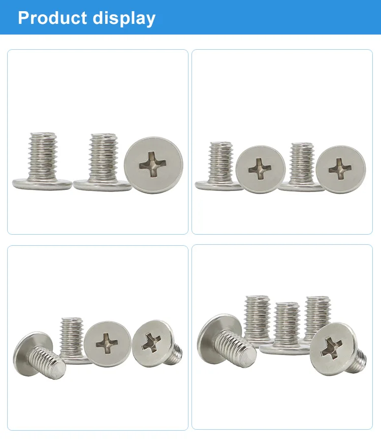 304 Stainless Steel Cross Groove Phillips Flat Head Screws
