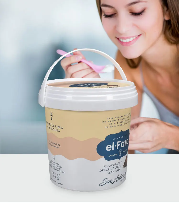 PP Yogurt Bucket with Lid and Handle - 1L Reusable Storage